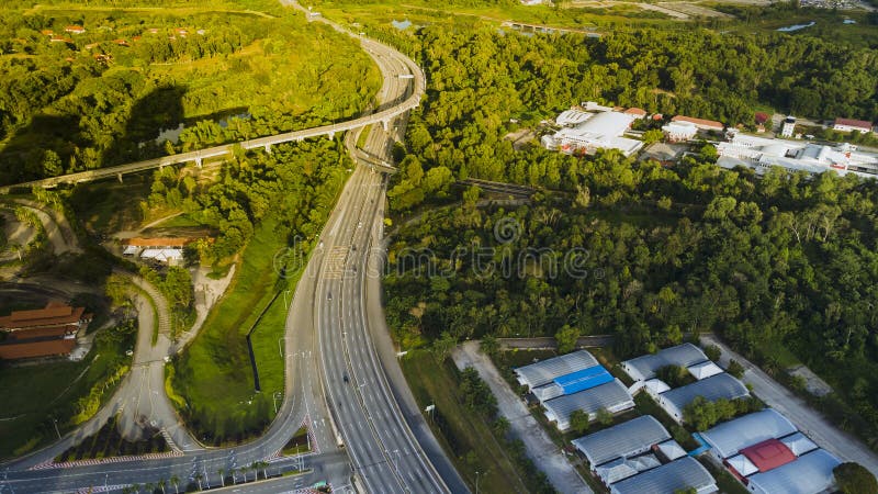Highway and Rain Forest during Light and Shadow. Stock Photo - Image of ...