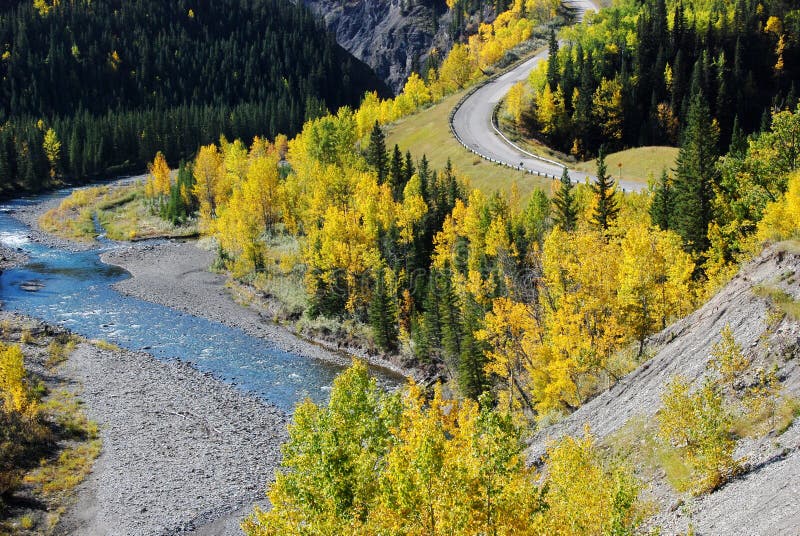 Highway and River in a Beautiful Shape Stock Image - Image of autumn ...
