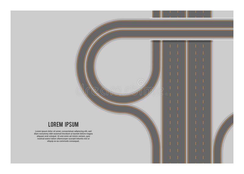 Highway Road with Bridge. Simple Flat Illustration. Top View. Stock ...