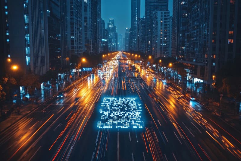 On the Highway Road, a Car is Moving with Light Stock Photo - Image of ...