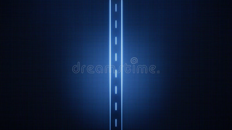 Digital Space and Sunset with Retro Style, 3d Rendering Stock ...