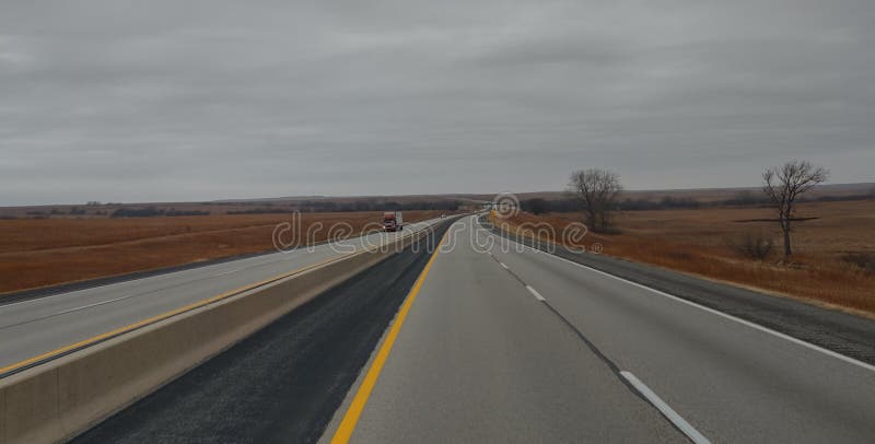 Highway Road Freeway Four-lane Travel Desolate Stock Image - Image of ...