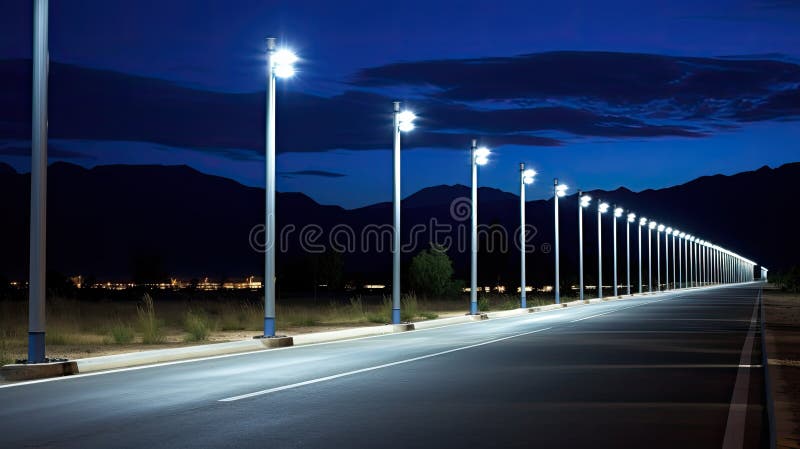 Highway road light pole stock illustration. Illustration of road ...
