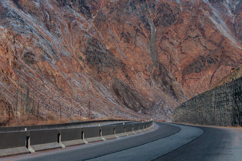 Highway Road in a Mountain Gorge Stock Image - Image of stone, asia ...