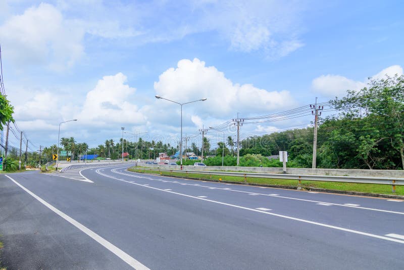 Highway, Road Route, White Lines, Guide Post Stock Photo - Image of ...