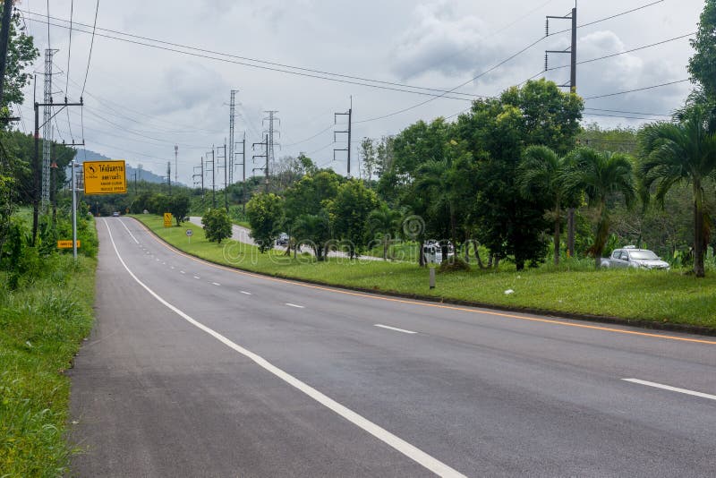 Highway, Road Route, White Lines, Guide Post Stock Image - Image of ...