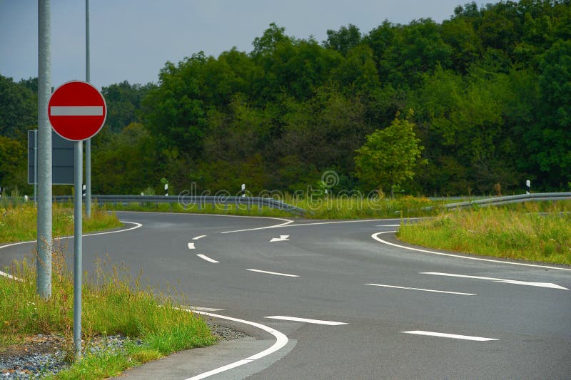 Highway and Road Sign No Entry Stock Image - Image of communication ...