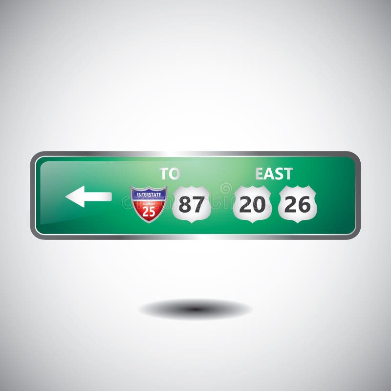 Highway Route Sign. Vector Illustration Decorative Design Stock Vector ...