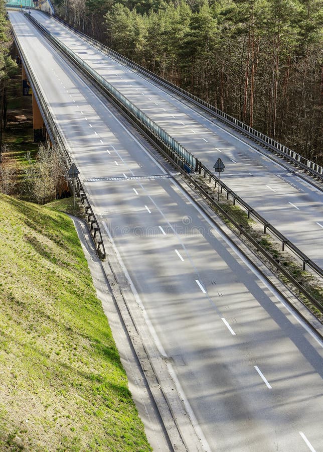 Highway Running through the Middle of the Forest Stock Image - Image of ...