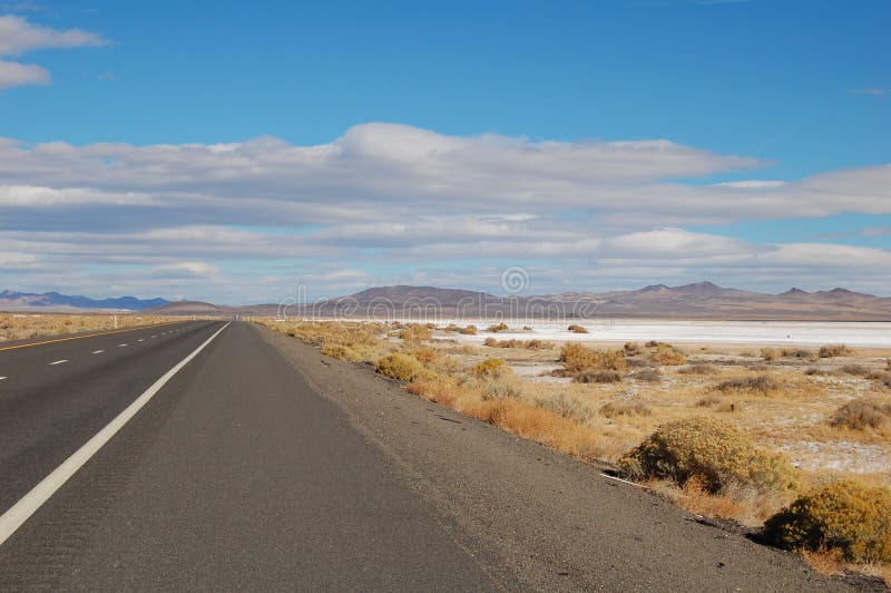 Highway with Salt and Blue Sky Stock Image - Image of travel, trip ...
