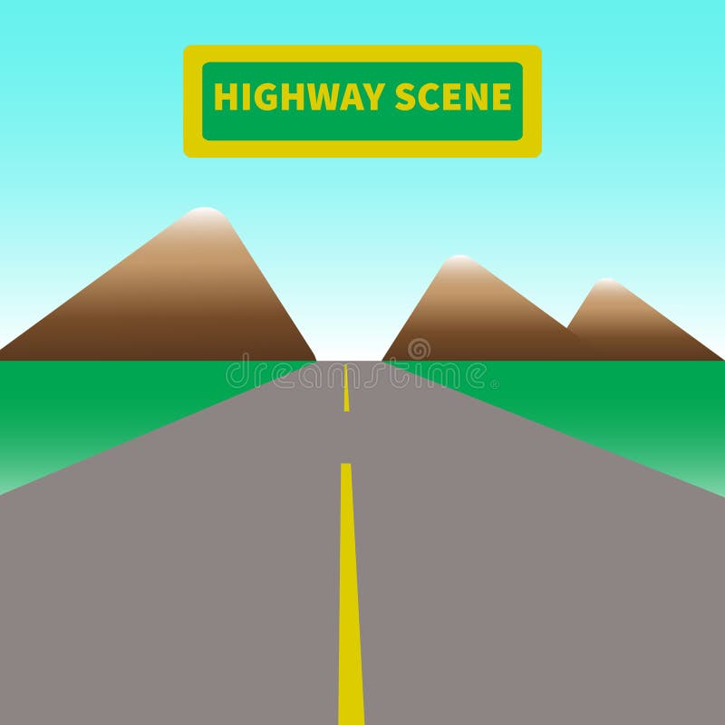 Highway scene stock illustration. Illustration of greenery - 163799358