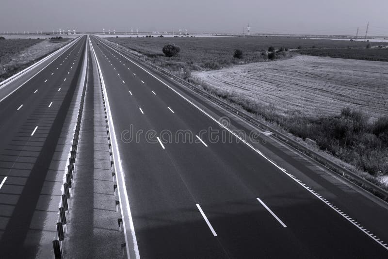 Highway seen from above stock photo. Image of empty, lanes - 38355852