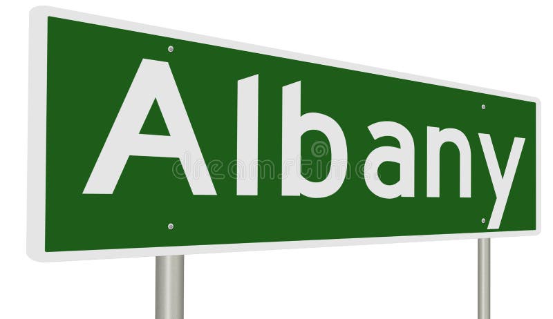 Highway sign for Albany stock illustration. Illustration of state ...