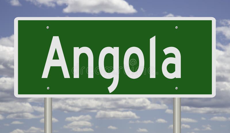 Angola Road Sign Set Isolated on White Background. Stock Vector ...