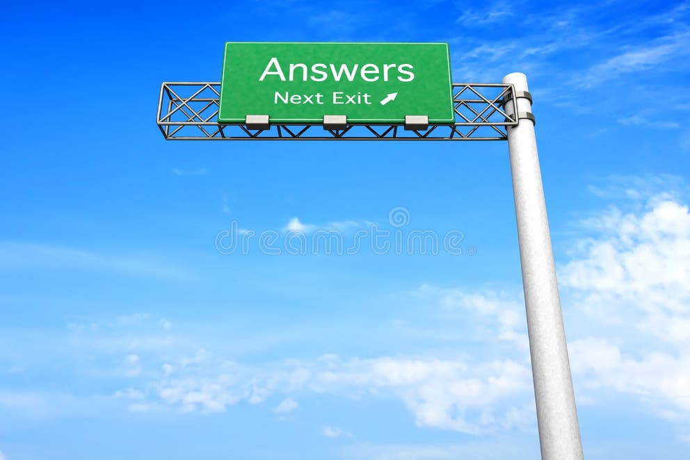 Highway Sign - Answers stock illustration. Illustration of billboard ...
