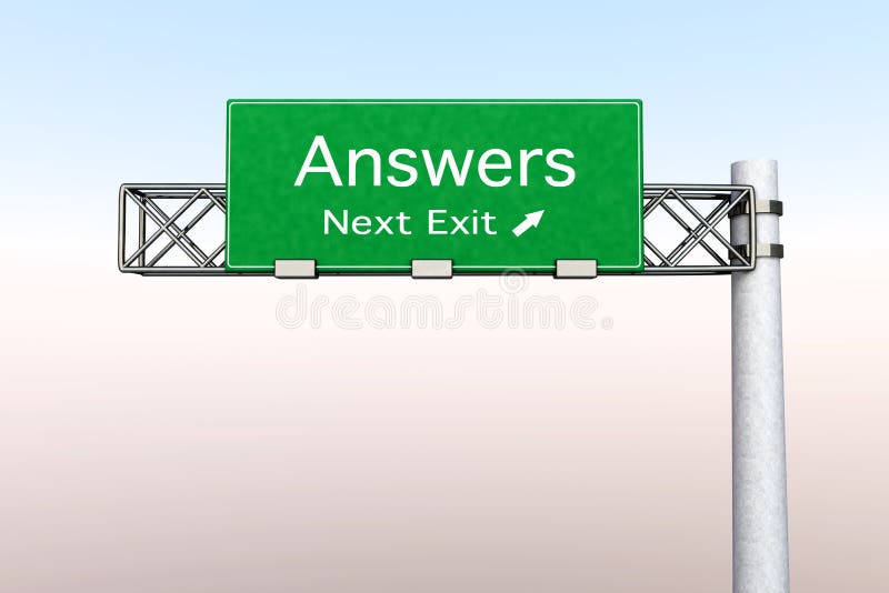 Highway Sign - Answers stock illustration. Illustration of billboard ...
