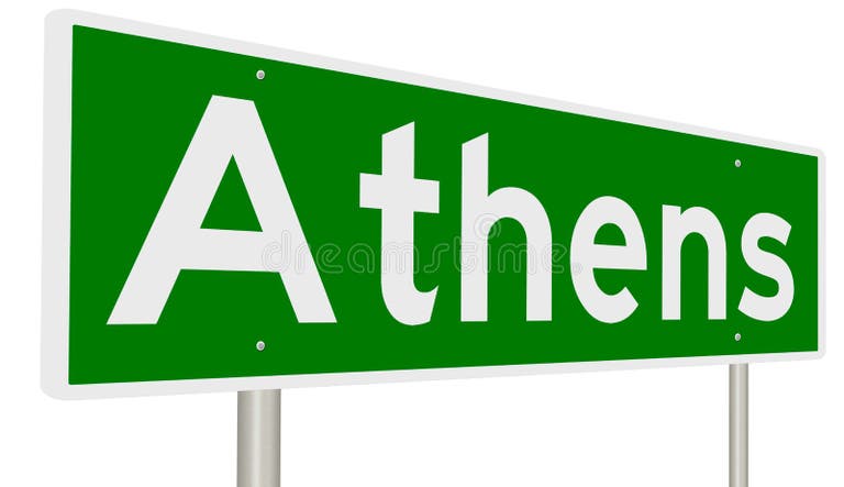 Highway sign for Athens stock illustration. Illustration of greece ...