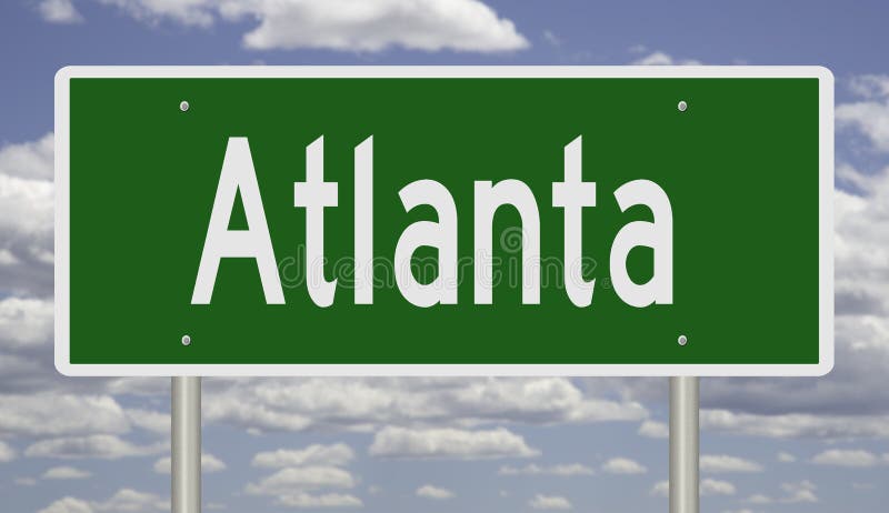 Highway Sign for Atlanta Georgia Stock Illustration - Illustration of ...