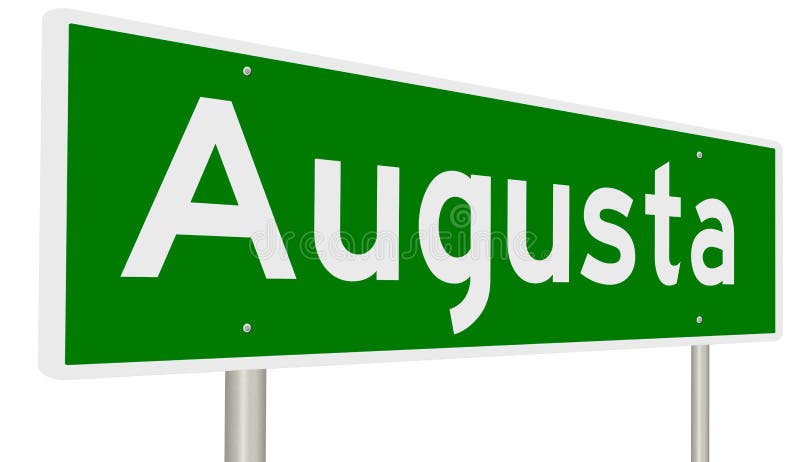 Highway Sign for Augusta Georgia Stock Illustration - Illustration of ...