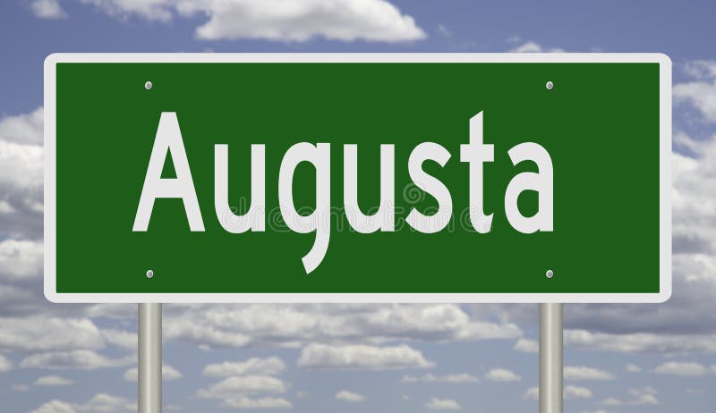 Highway Sign for Augusta Maine Stock Illustration - Illustration of ...