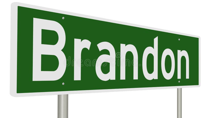 Highway Sign for Brandon Manitoba Canada Stock Illustration ...