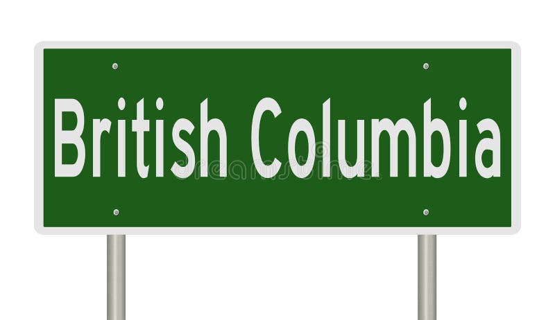 Highway Sign for British Columbia Stock Illustration - Illustration of ...