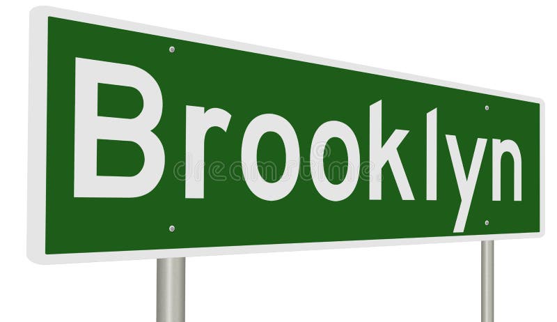 Highway Sign for Brooklyn New York Stock Illustration - Illustration of ...