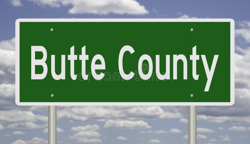 Highway Sign for Butte County Stock Illustration - Illustration of ...