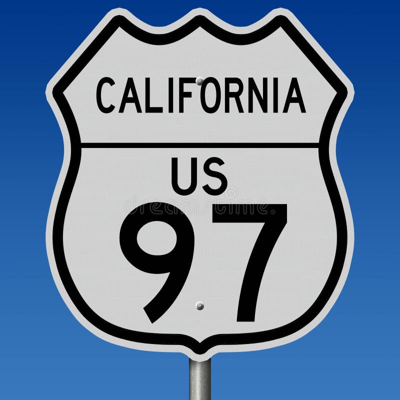 Highway Sign for California Route 97 Stock Illustration - Illustration ...