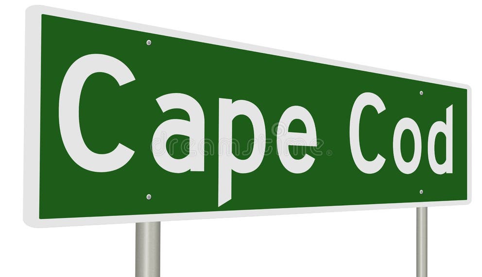 Highway Sign for Cape Cod Massachusetts Stock Illustration ...