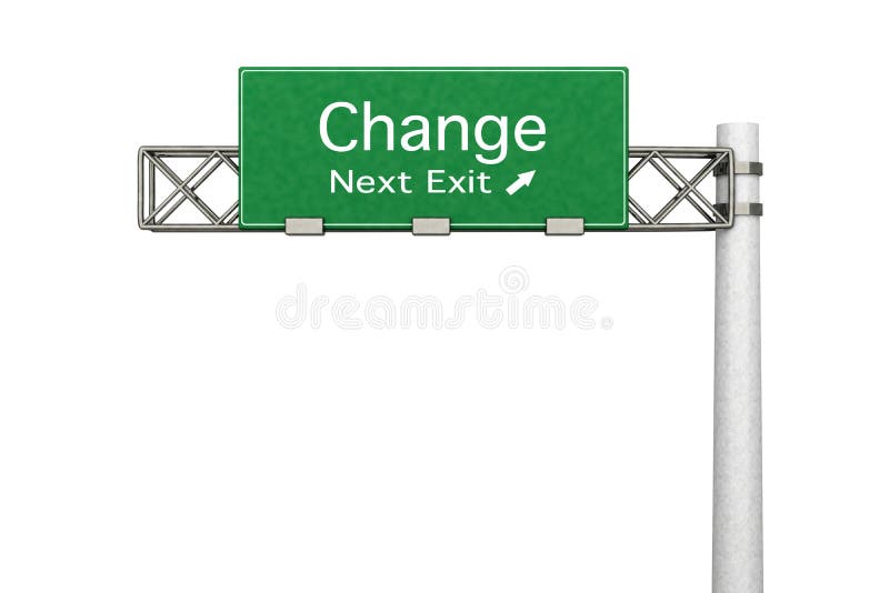 Changes Freeway Exit Sign stock illustration. Illustration of name ...