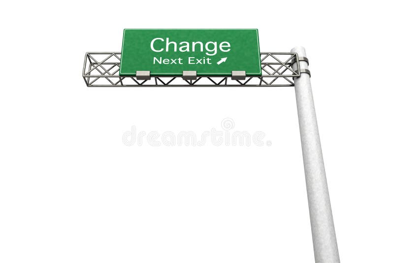 Highway Sign - Change stock illustration. Illustration of interstate ...