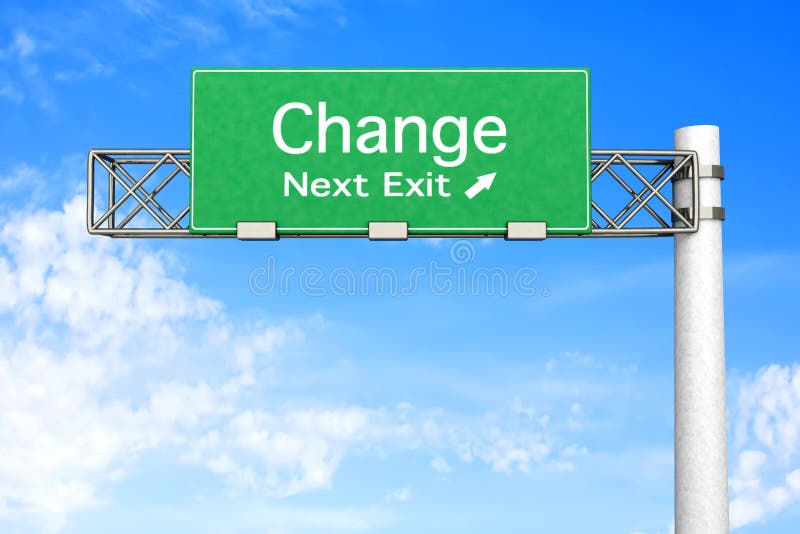 Highway Sign - Change stock illustration. Illustration of navigation ...