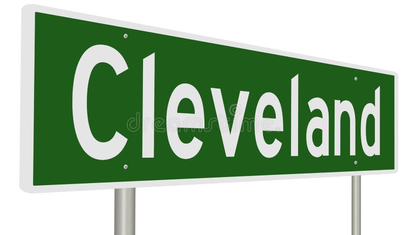 Cleveland Road Sign Showing Population and Elevation Stock Illustration ...