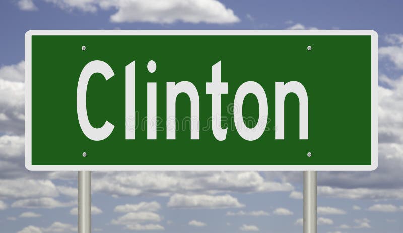Highway Sign for Clinton Maine Stock Illustration - Illustration of ...