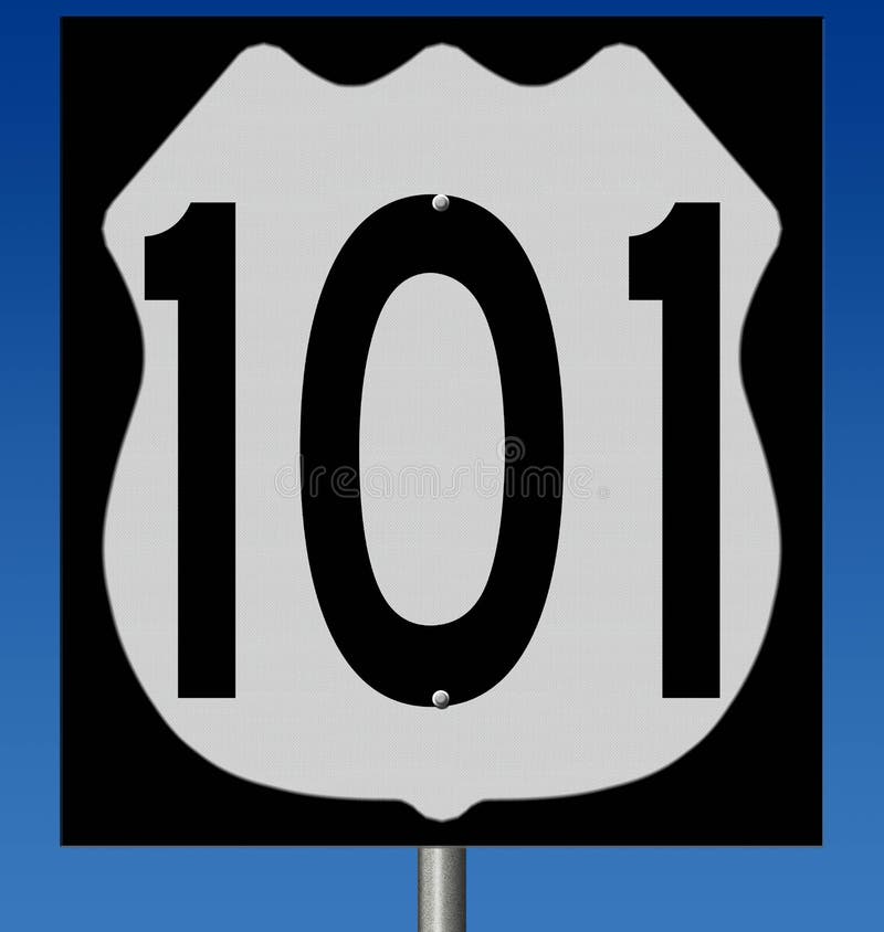 Highway Sign for Coastal Route 101 Stock Illustration - Illustration of ...