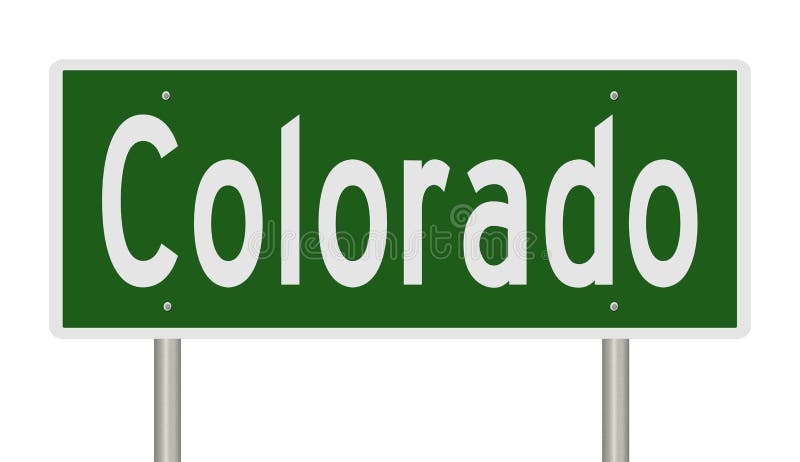 Highway sign for Colorado stock illustration. Illustration of sign ...