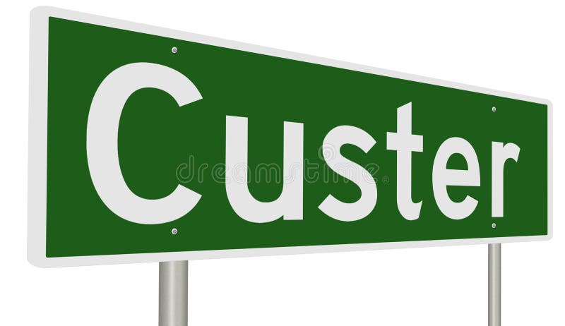 Highway Sign for Custer South Dakota Stock Illustration - Illustration ...