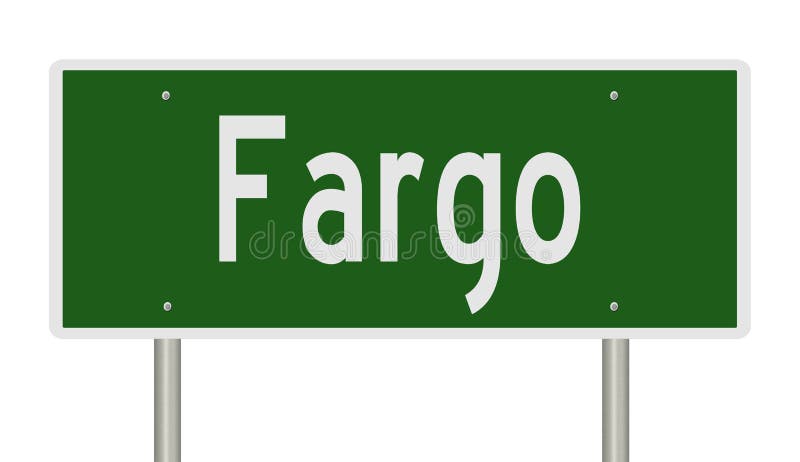 Fargo Road Sign Showing Population and Elevation Stock Illustration ...