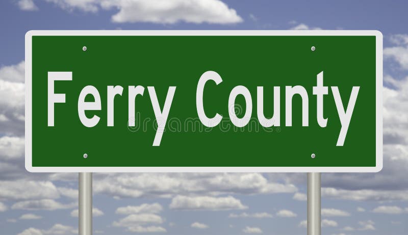 Highway Sign for Ferry County Stock Illustration - Illustration of ...
