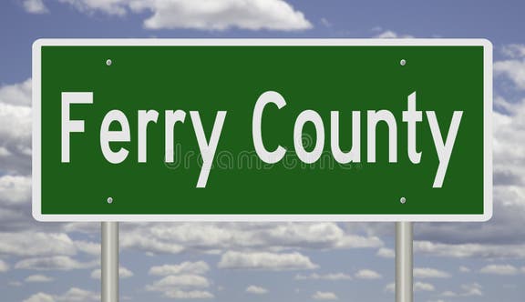 Highway Sign for Ferry County Stock Illustration - Illustration of ...