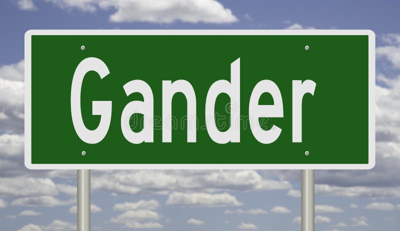 Highway Sign for Gander Newfoundland Stock Illustration - Illustration ...