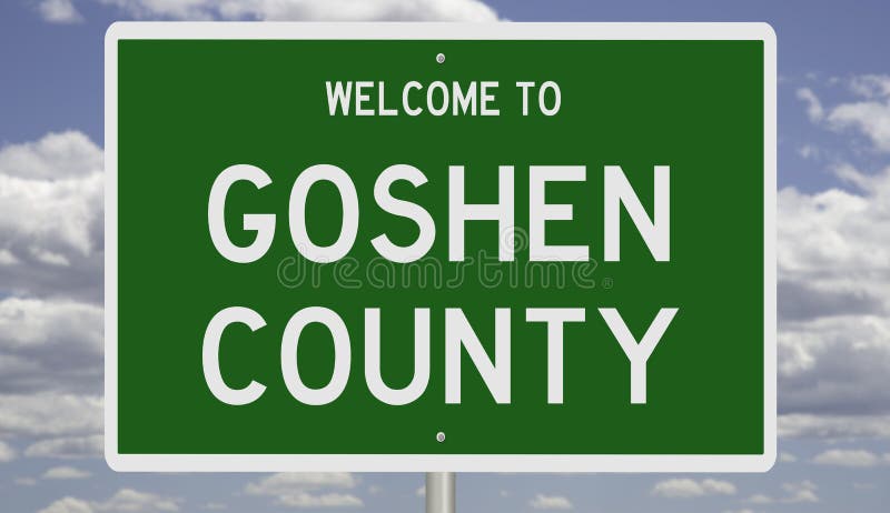 Highway Sign for Goshen County Stock Illustration - Illustration of ...
