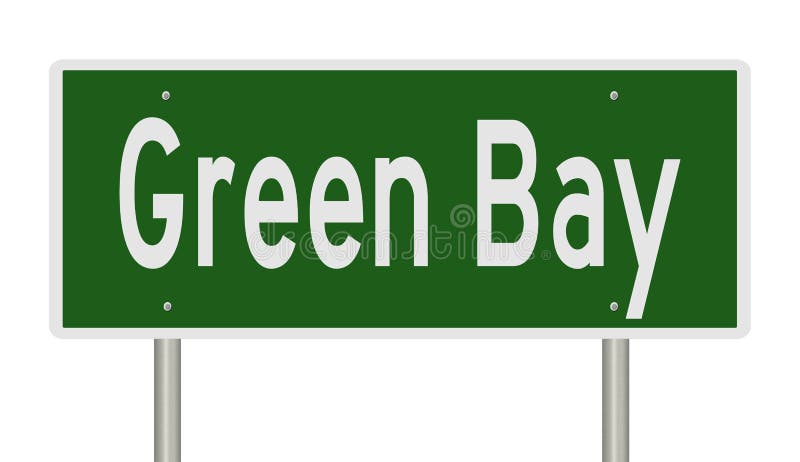 Highway Sign for Green Bay Wisconsin Stock Illustration - Illustration ...