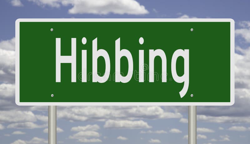 Highway Sign for Hibbing Minnesota Stock Illustration - Illustration of ...