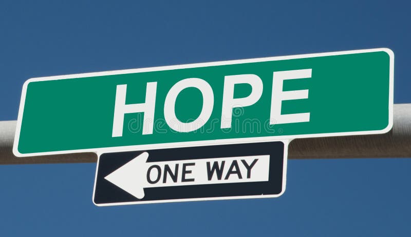 Highway Sign for HOPE ONE WAY Stock Illustration - Illustration of ...