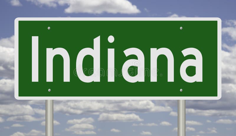 Highway sign for Indiana stock illustration. Illustration of street ...