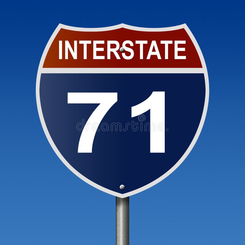 Highway Sign for Interstate Route 71 Stock Illustration - Illustration ...