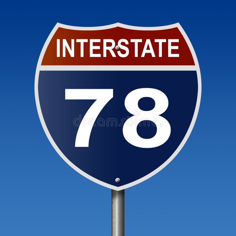 Highway Sign for Interstate Route 78 Stock Illustration - Illustration ...
