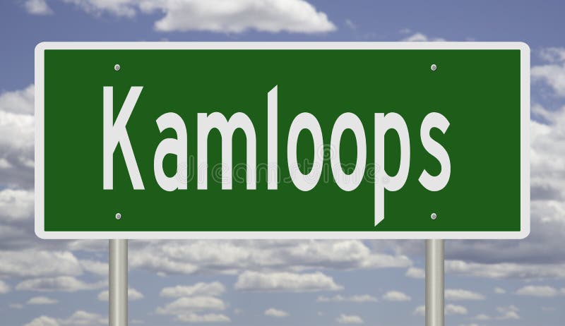 Highway Sign for Kamloops British Columbia Stock Photo - Image of road ...